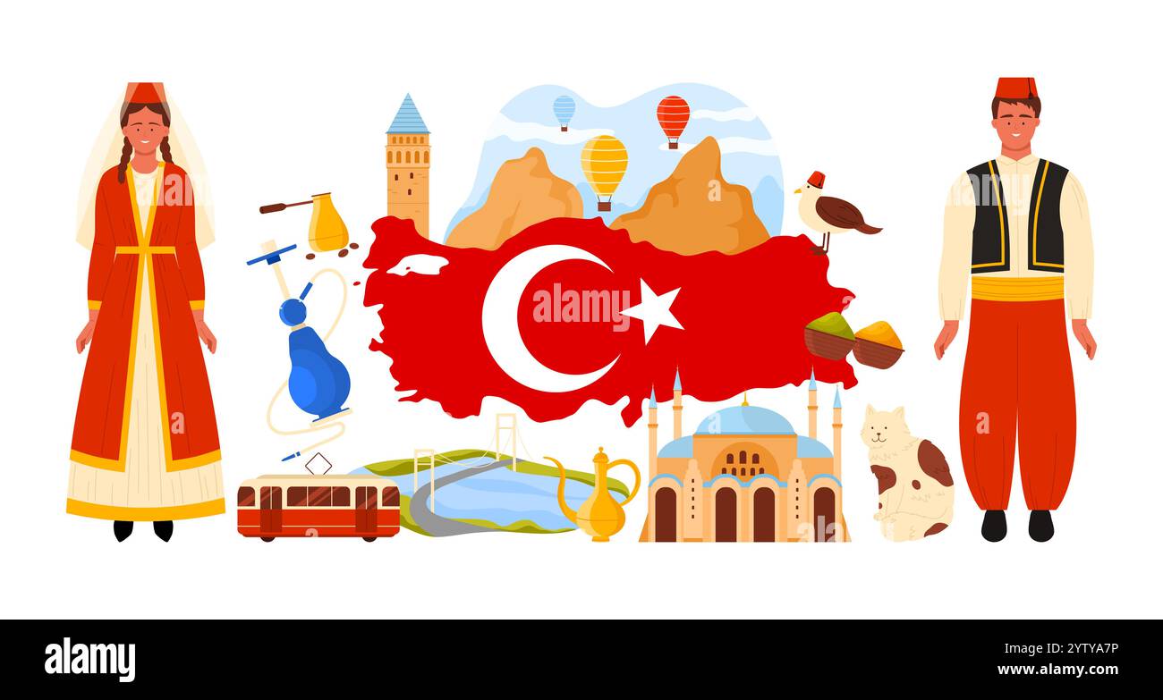 Travel to Turkey, culture elements and famous architecture for tourist ...