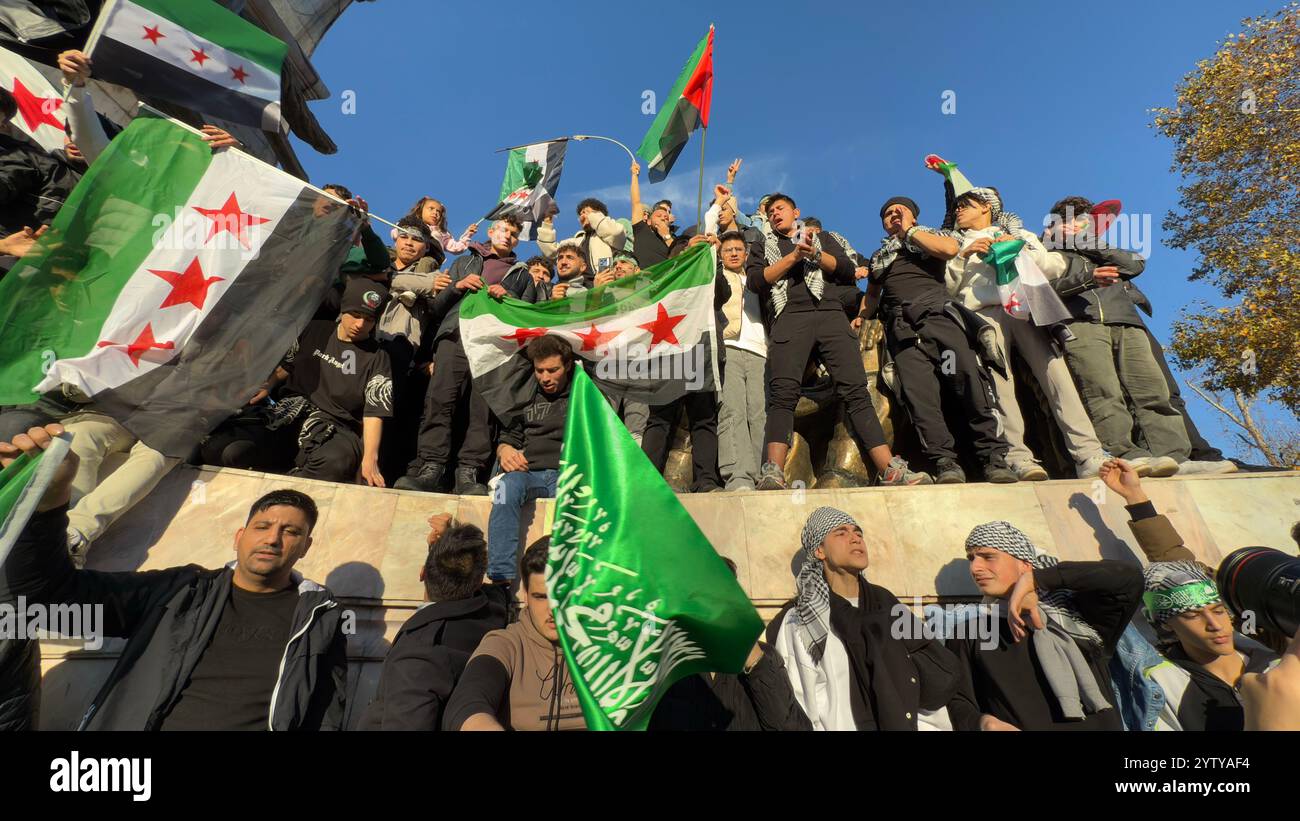 Syrians celebrate the Syrian government fall and end of Assad family's ...