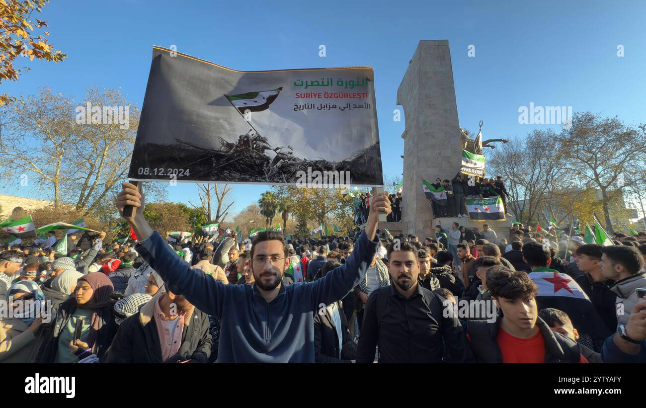 Syrians celebrate the Syrian government fall and end of Assad family's ...