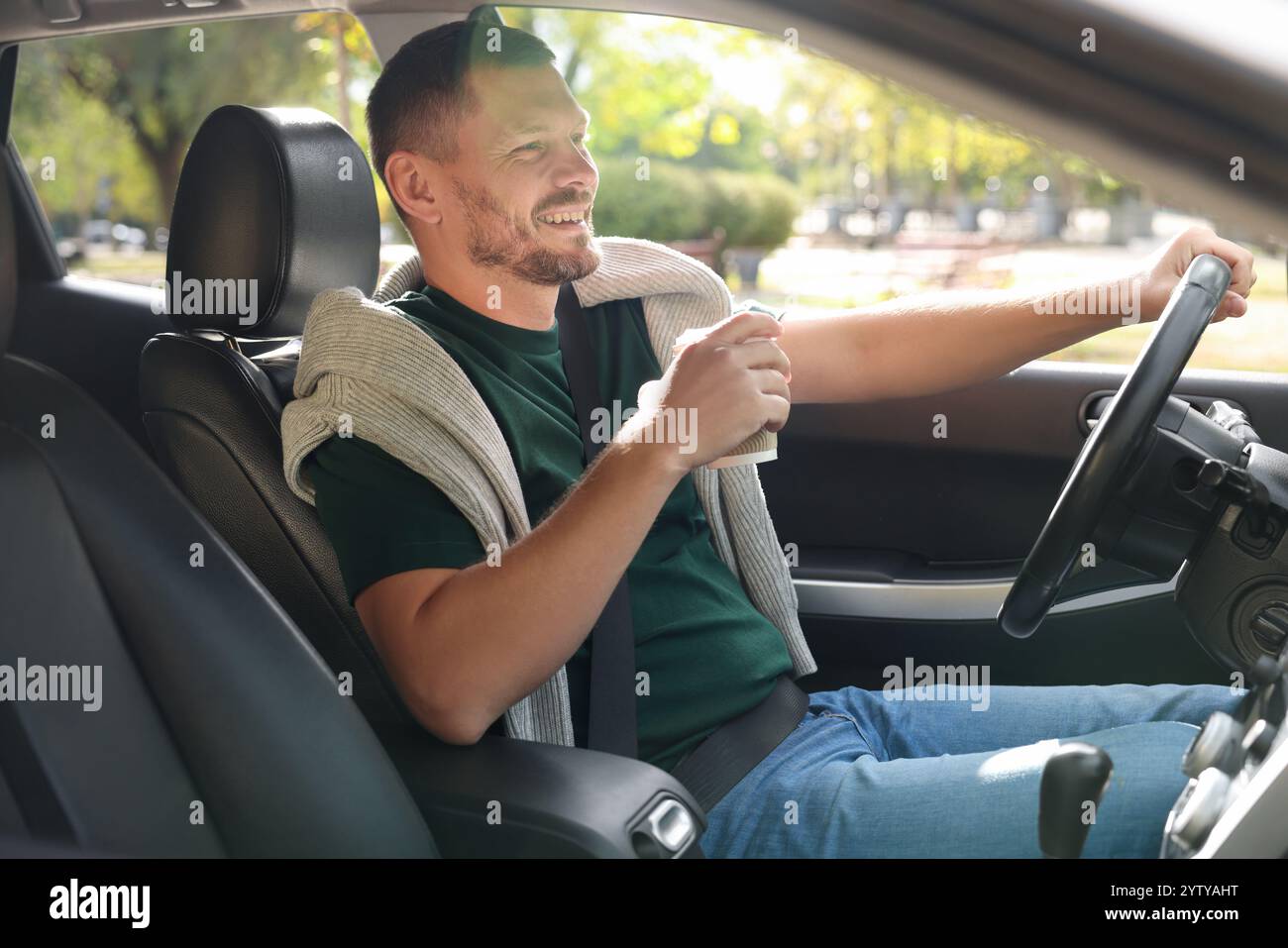 Car interior road coffee hi-res stock photography and images - Alamy