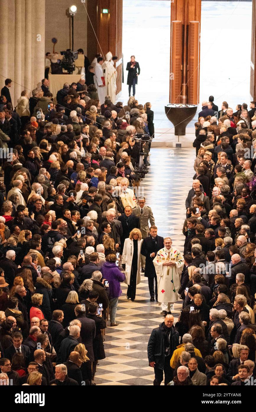 French president Emmanuel Macron and Brigitte Macron during the first ...