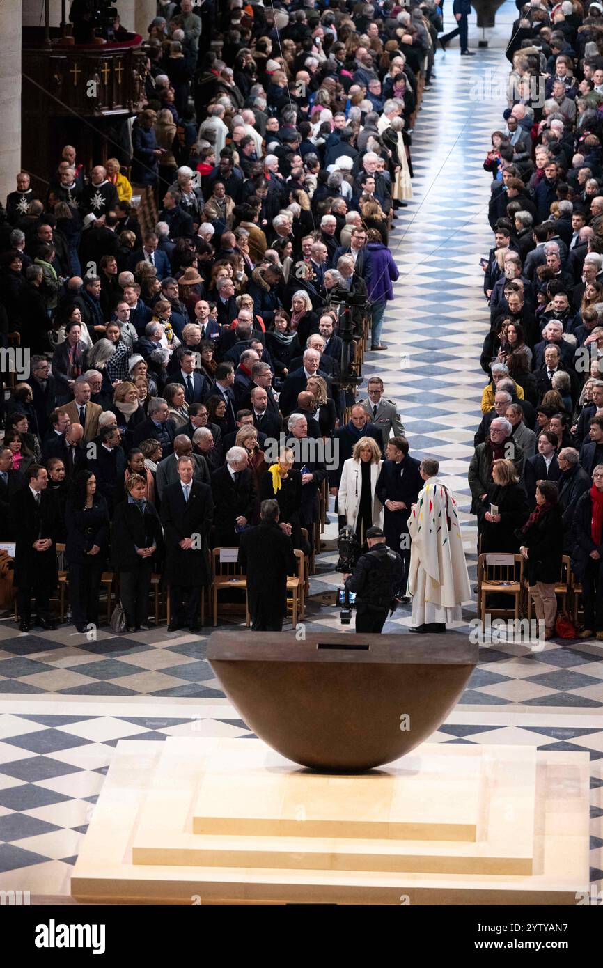 French president Emmanuel Macron and Brigitte Macron during the first ...