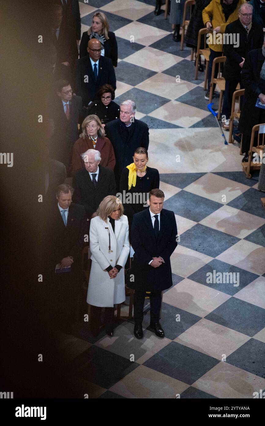 French president Emmanuel Macron and Brigitte Macron during the first ...