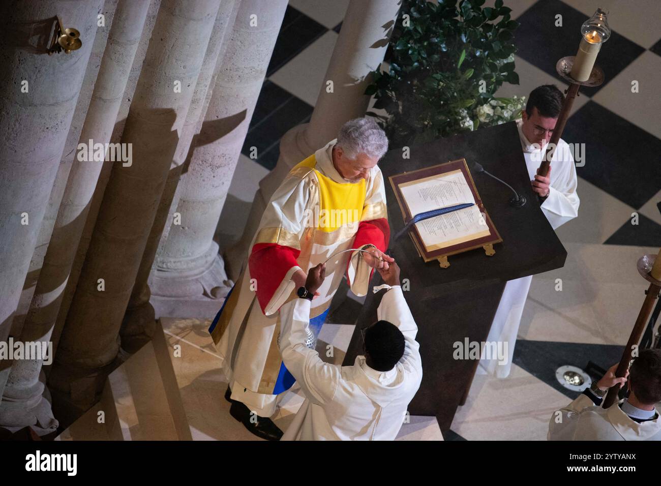 The Archbishop of Paris Laurent Ulrich during the first mass for the ...