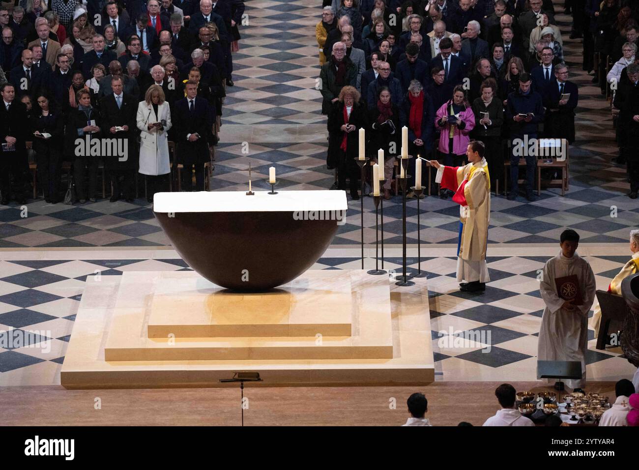 The Archbishop of Paris Laurent Ulrich during the first mass for the ...