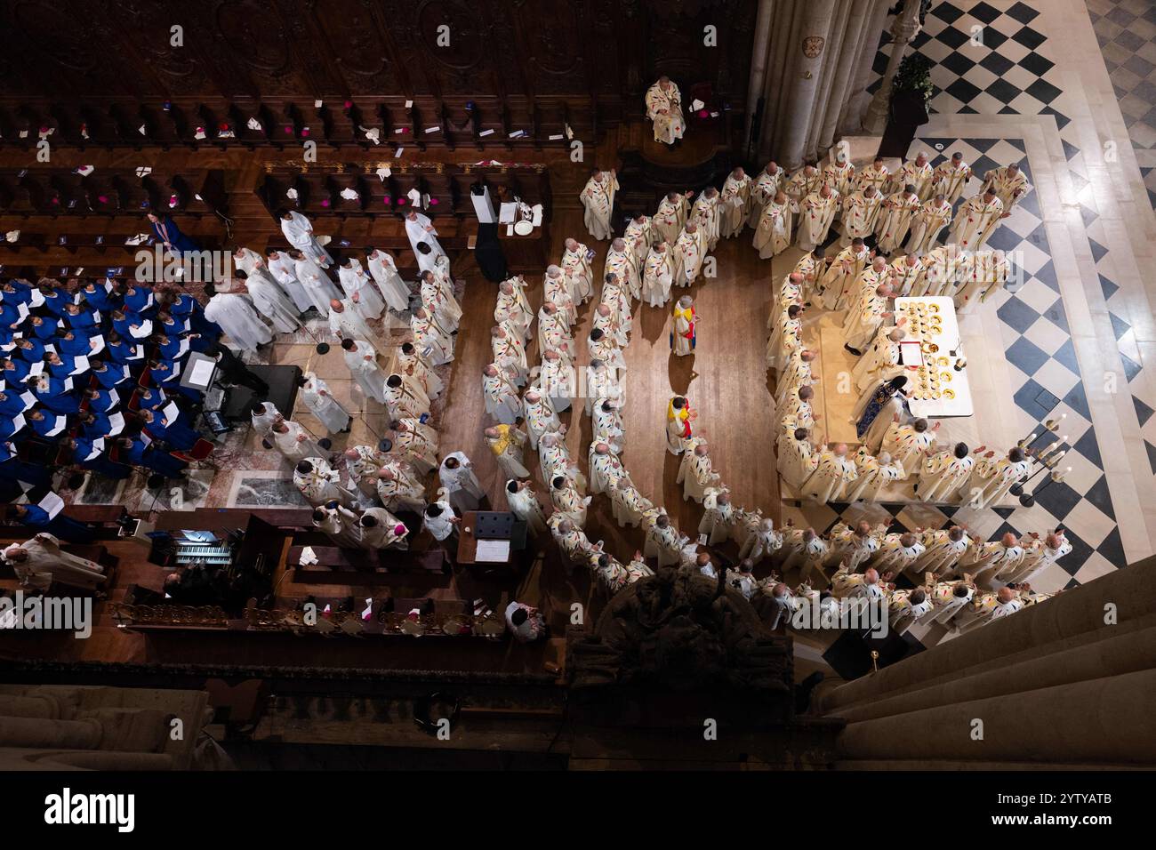 The Archbishop of Paris Laurent Ulrich during the first mass for the ...