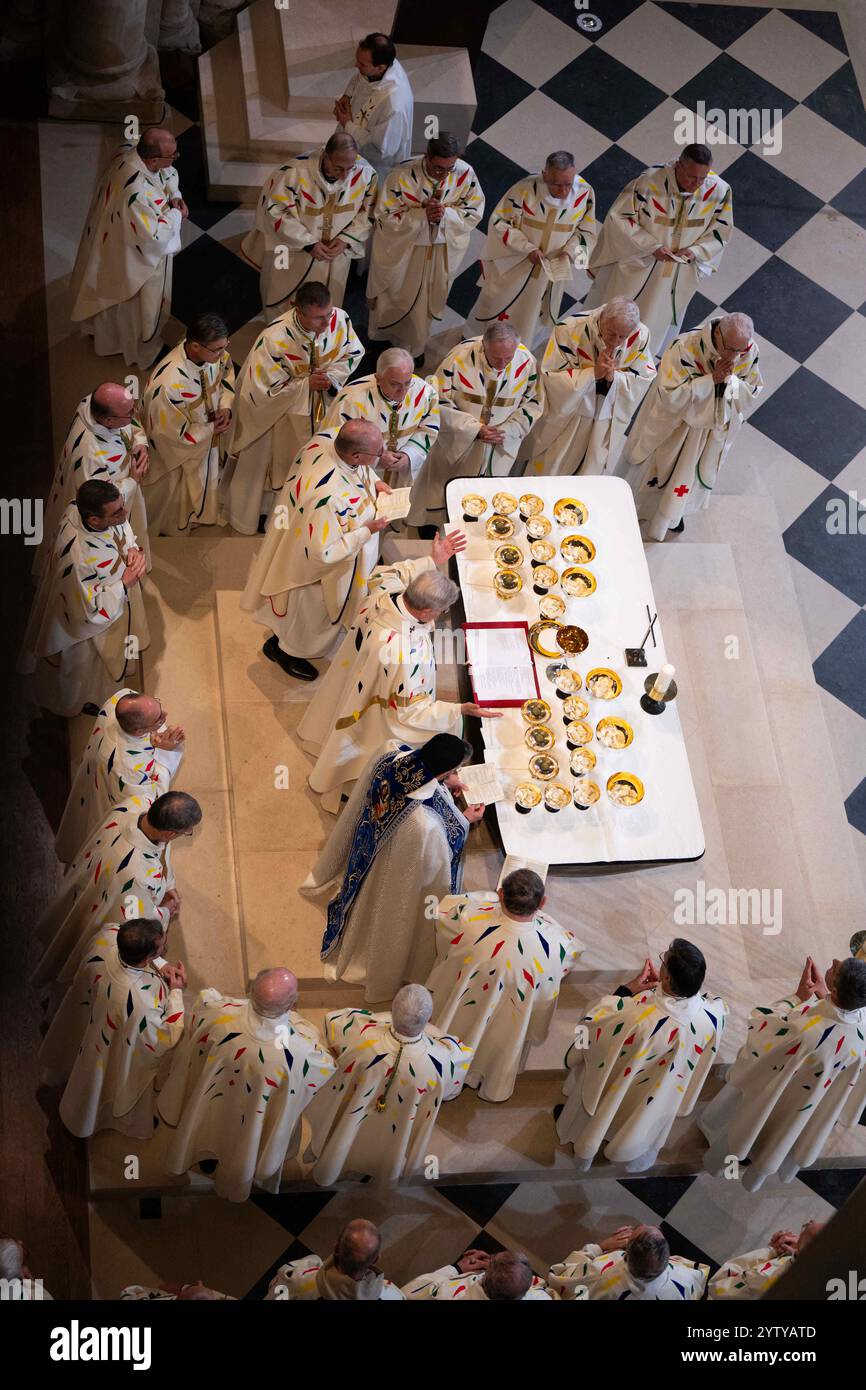 The Archbishop of Paris Laurent Ulrich during the first mass for the ...