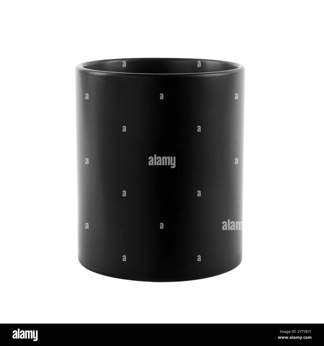 One blank black ceramic mug isolated on white. Mockup for design Stock ...