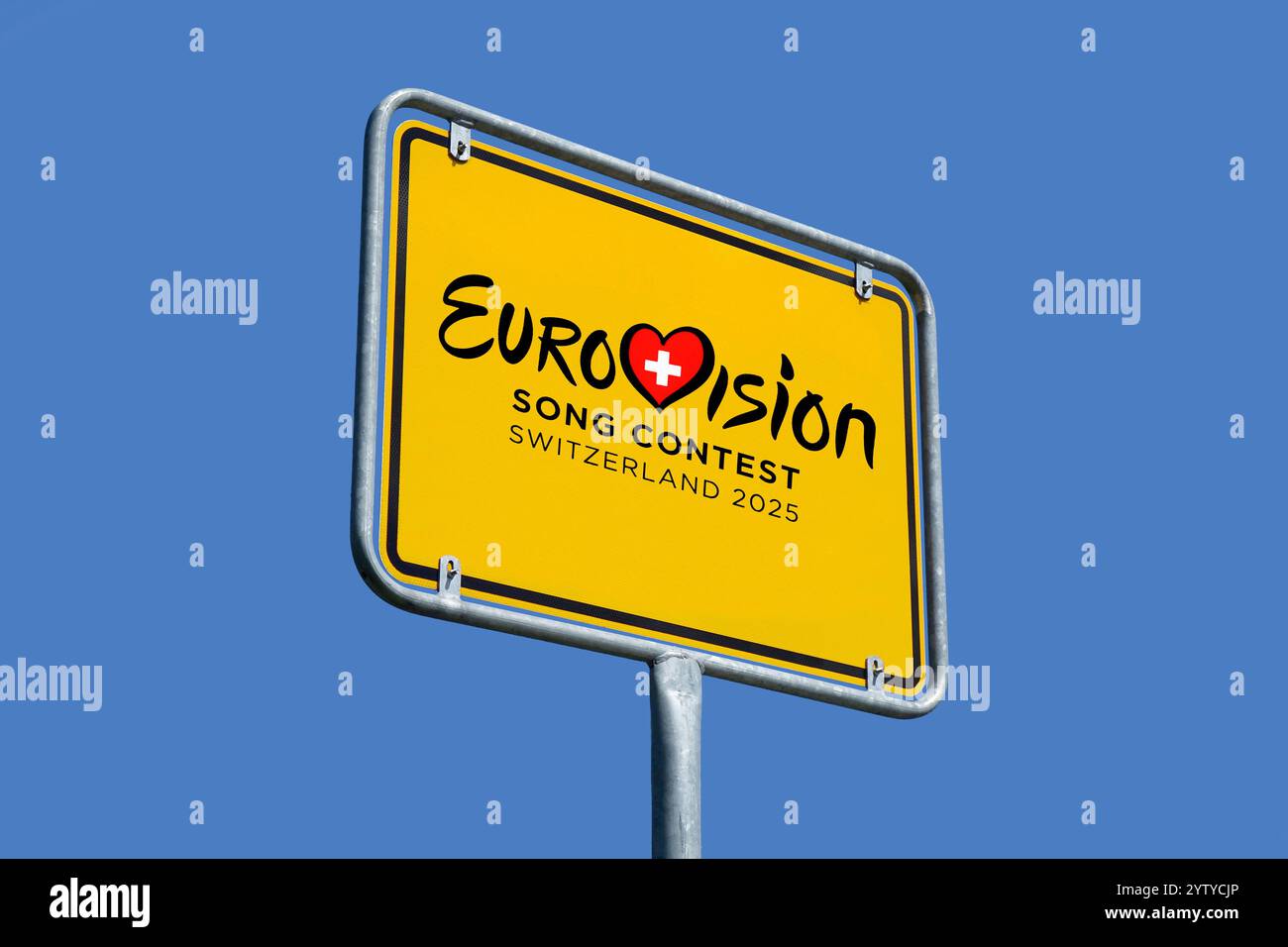 Ortsschild mit Eurovision Song Contest Ortsschild mit Eurovision Song ...