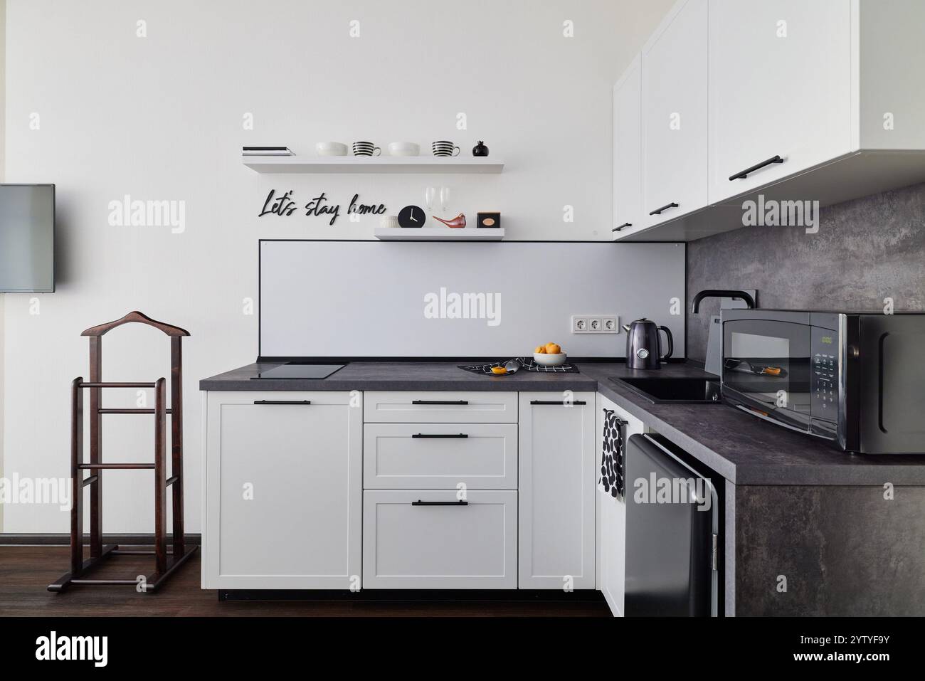Contemporary Kitchen Interior Featuring a Minimalist Design with Highly ...