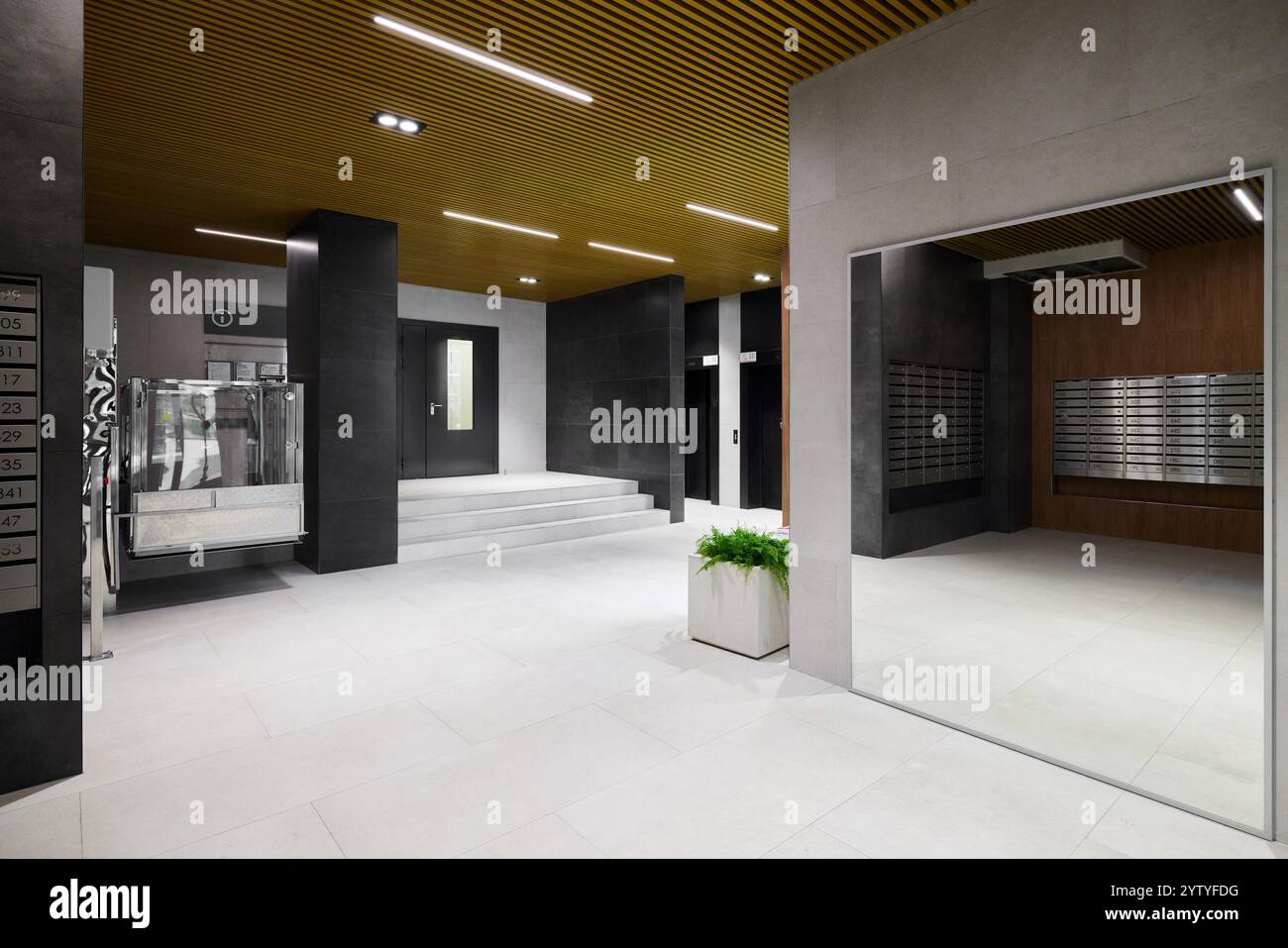 An Elegant Modern Lobby Interior Showcasing Minimalist Design and ...