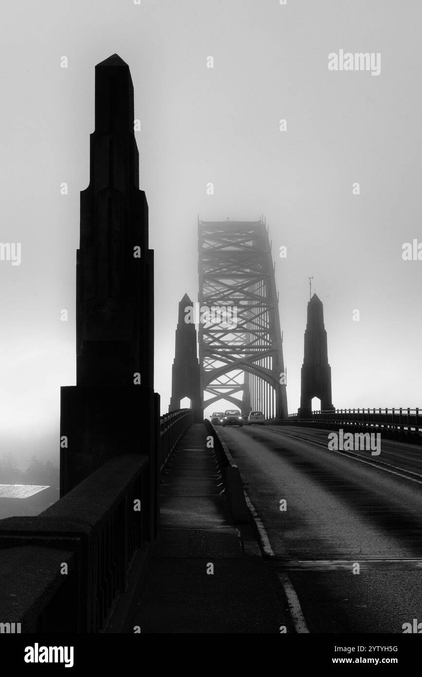 Yaquina Bay Bridge along U.S. Route 101 along the Oregon Coast, in ...
