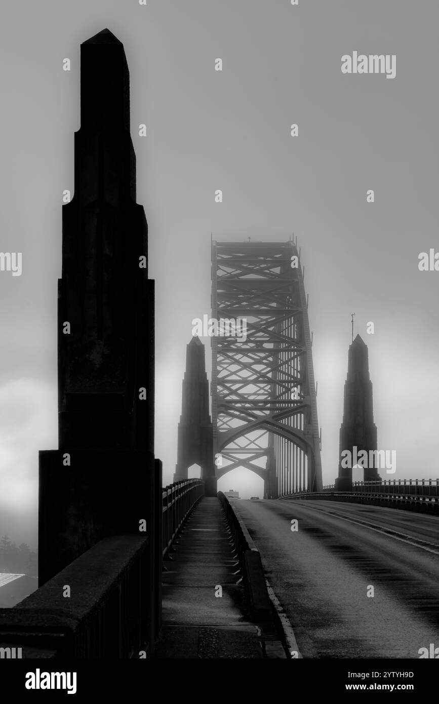 Yaquina Bay Bridge along U.S. Route 101 along the Oregon Coast, in ...