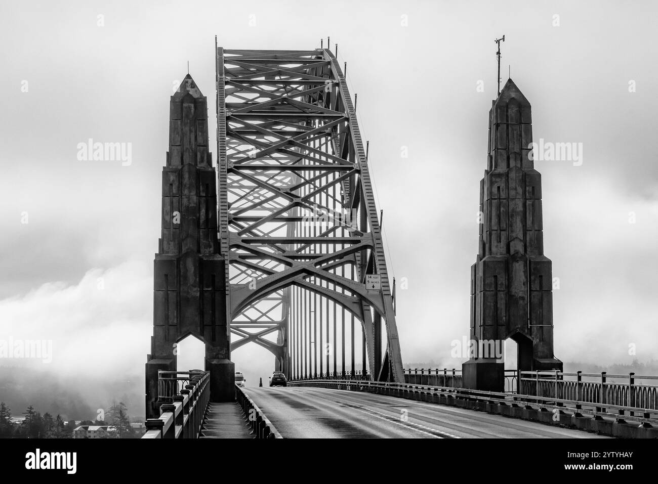 Yaquina Bay Bridge along U.S. Route 101 along the Oregon Coast, in ...