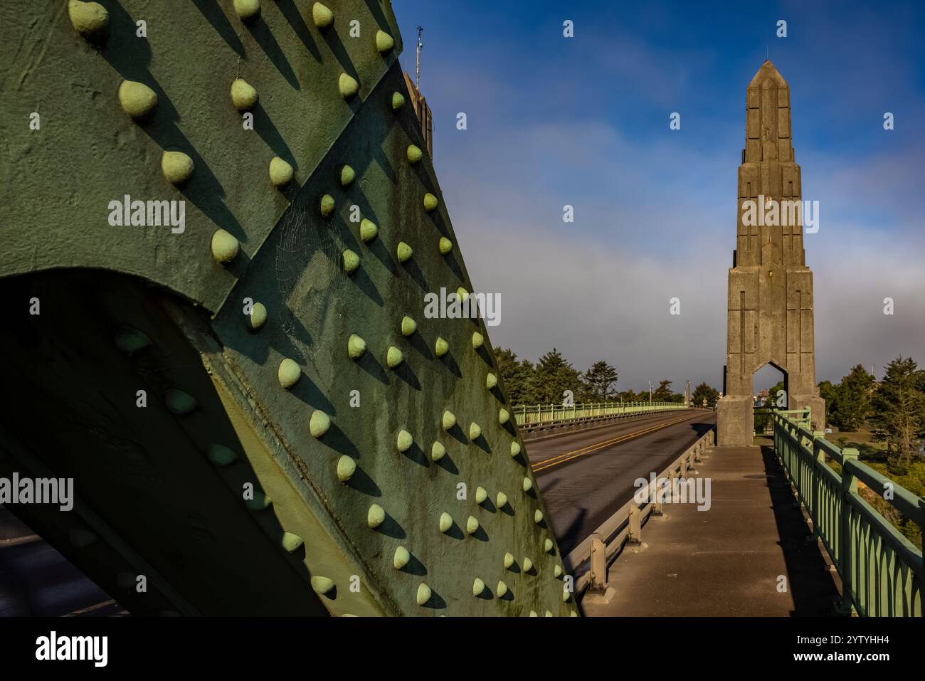 Yaquina Bay Bridge along U.S. Route 101 along the Oregon Coast, in ...
