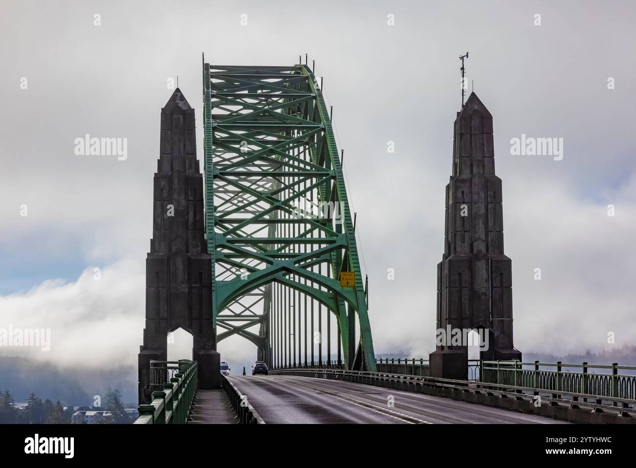 Yaquina Bay Bridge along U.S. Route 101 along the Oregon Coast, in ...