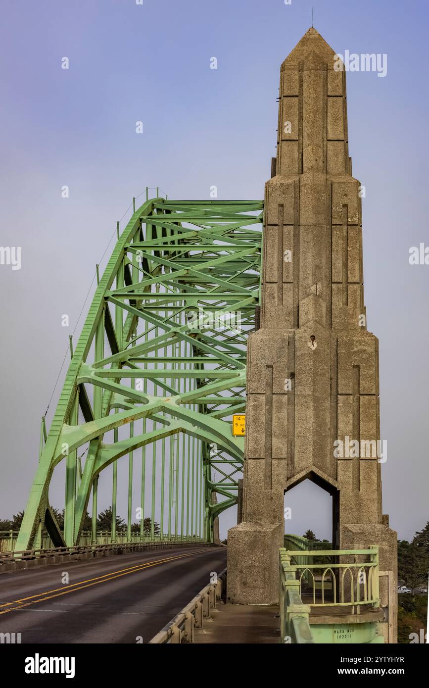 Yaquina Bay Bridge along U.S. Route 101 along the Oregon Coast, in ...
