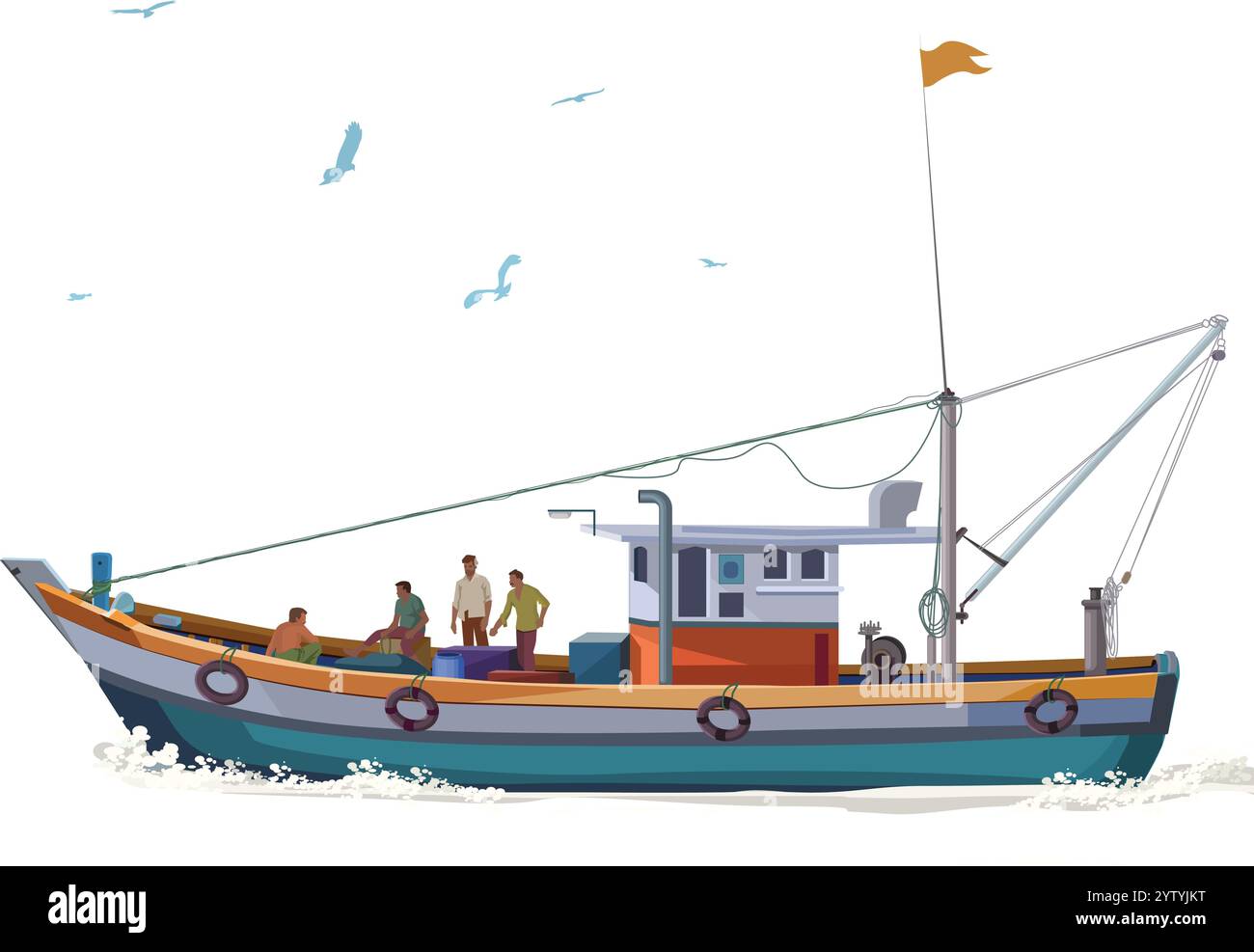 Boat ocean men Stock Vector Images - Alamy