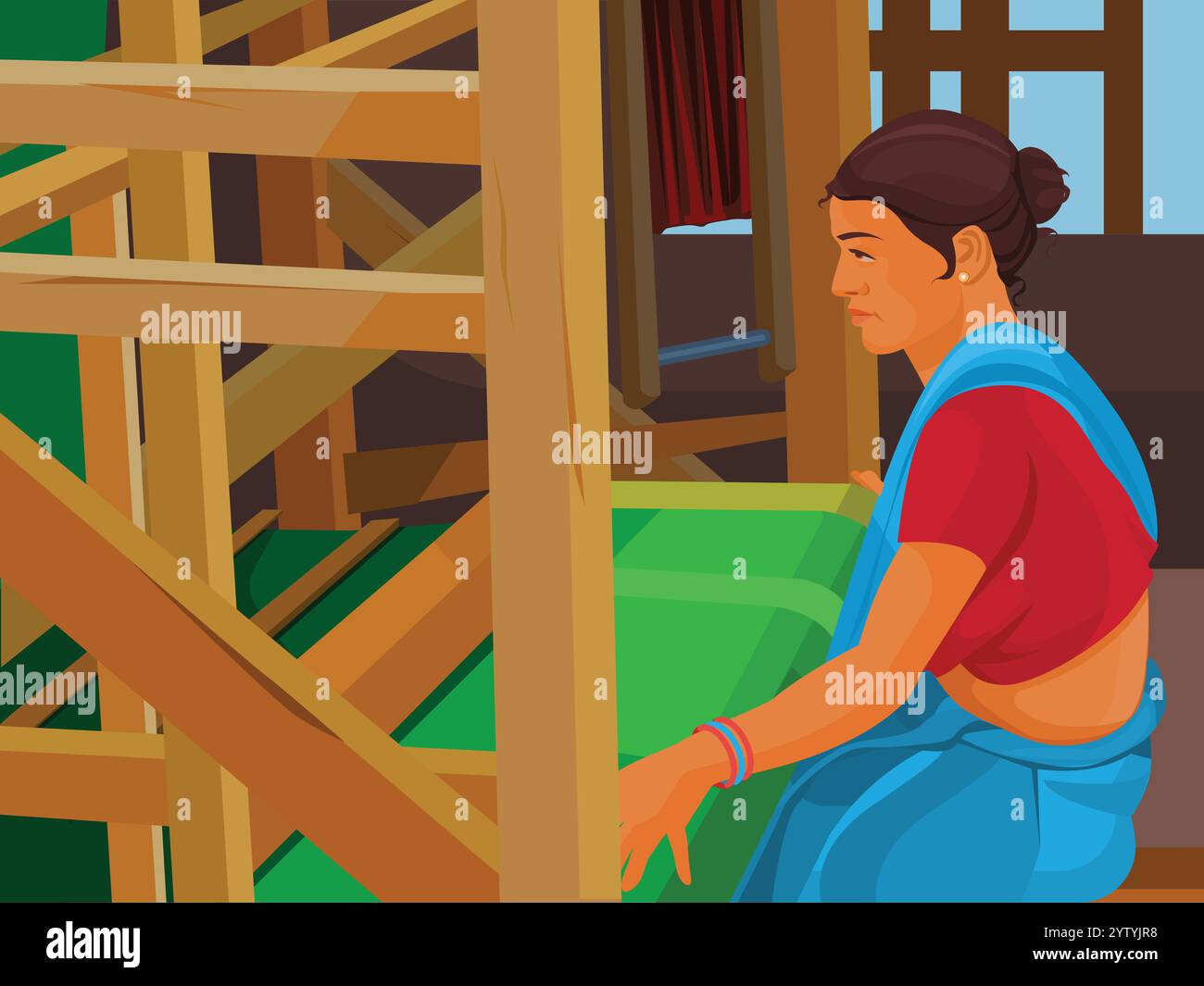 Traditional weaving laos Stock Vector Images - Alamy