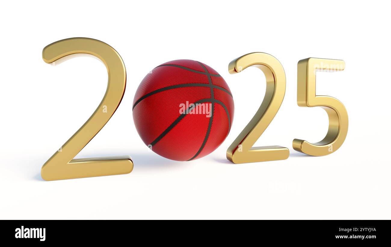 2025 year basketball on the white background Stock Photo - Alamy