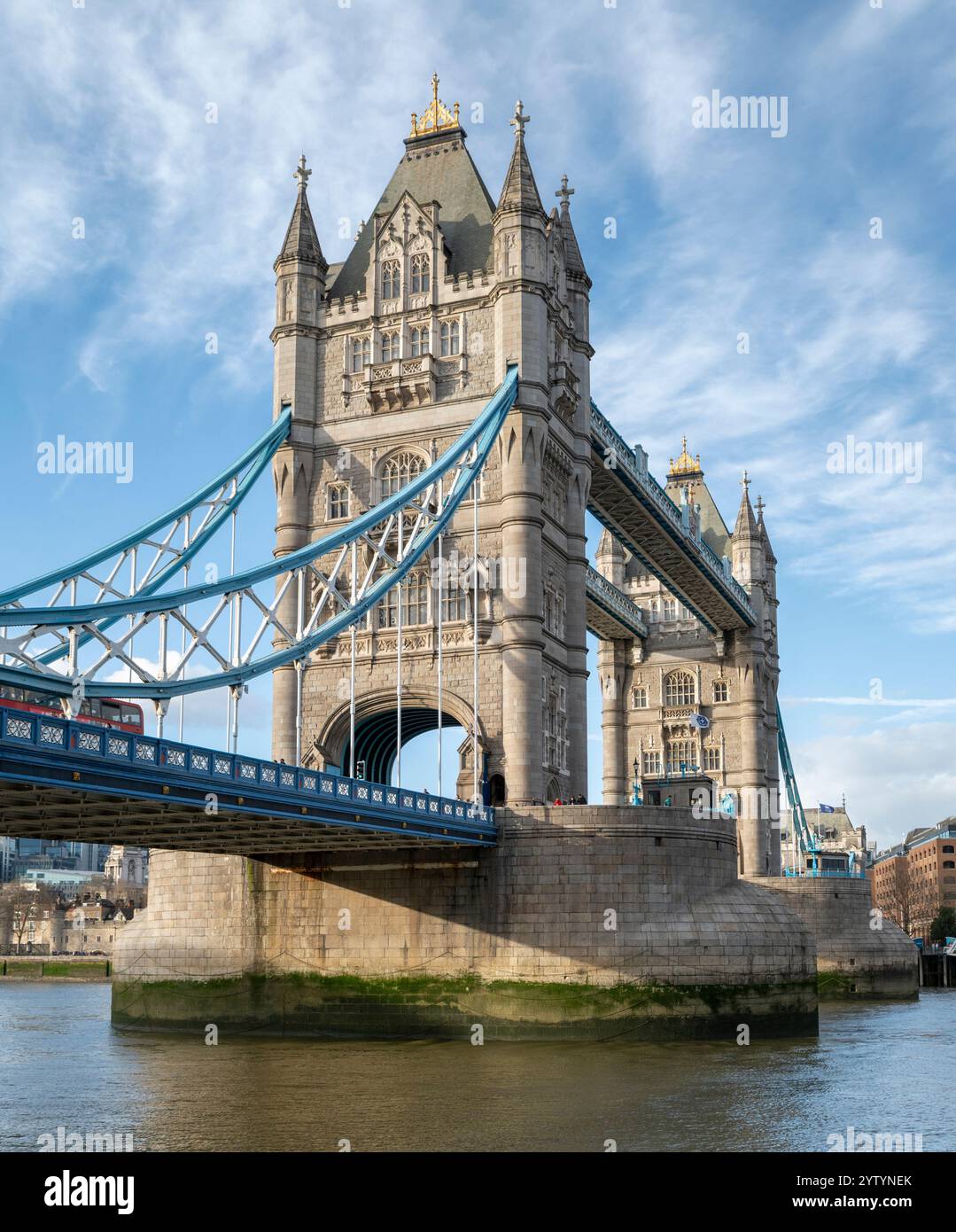 Tower bridge in London. The Tower Bridge is a suspension bridge with a ...