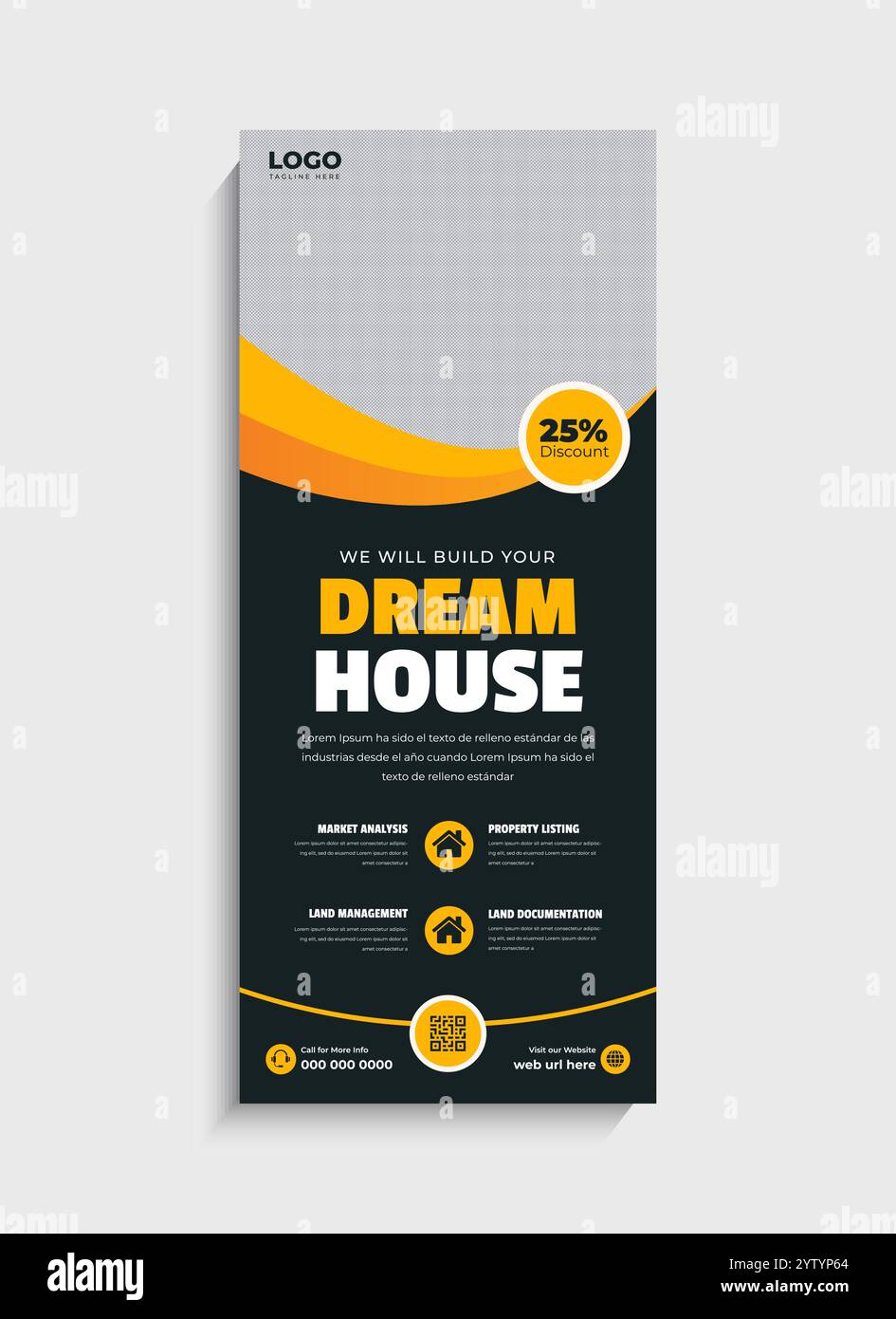 Real Estate standee roll up banner template design Stock Vector Image ...