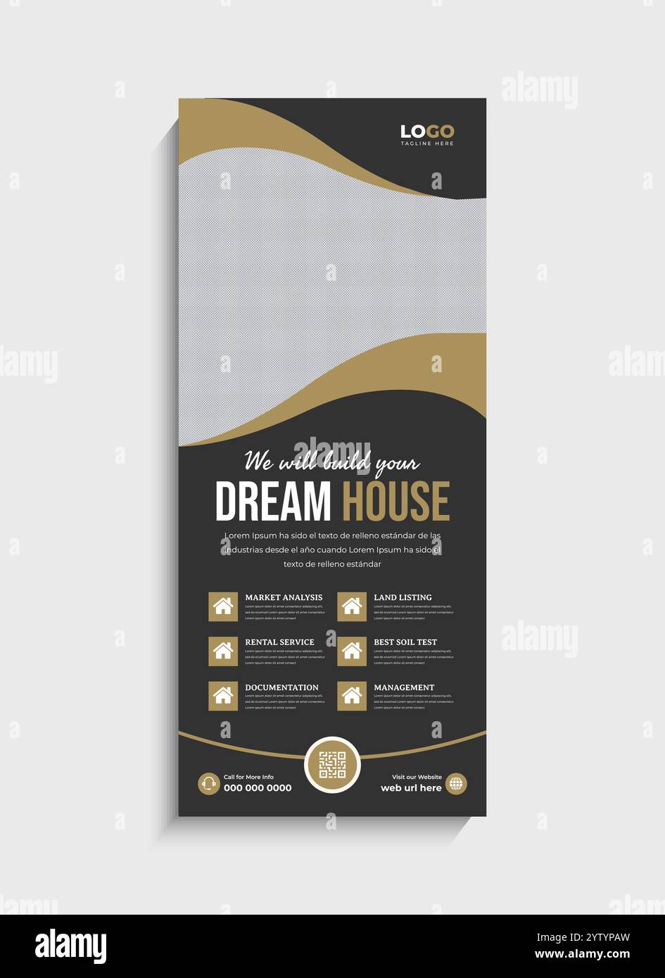 Real Estate standee roll up banner template design Stock Vector Image ...