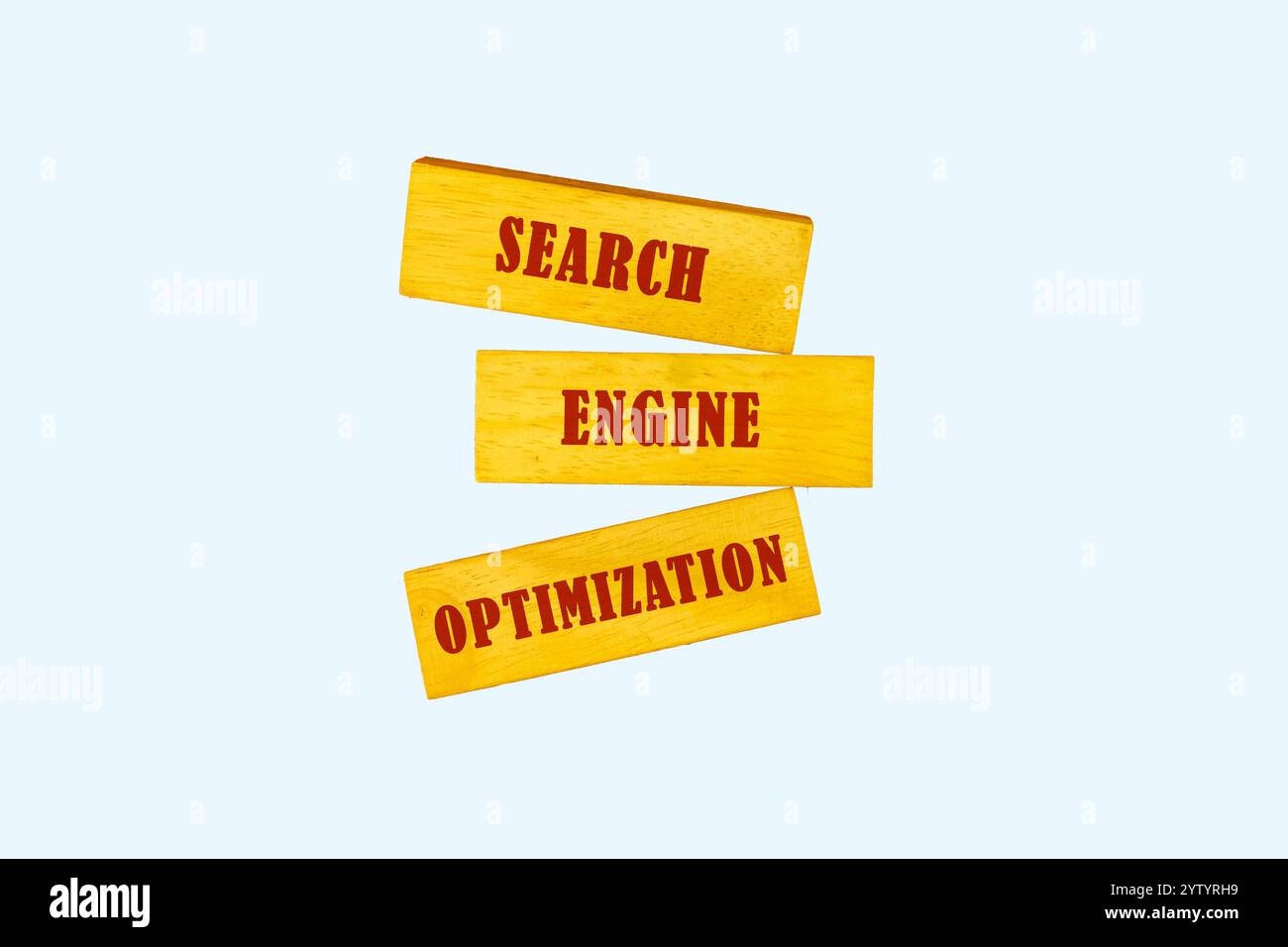 Colorful wooden blocks display the phrase search engine optimization ...