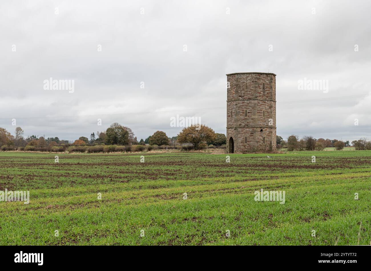 Rickerby Park Tower Folly, Rickerby, Cumbria, England, UK Stock Photo ...