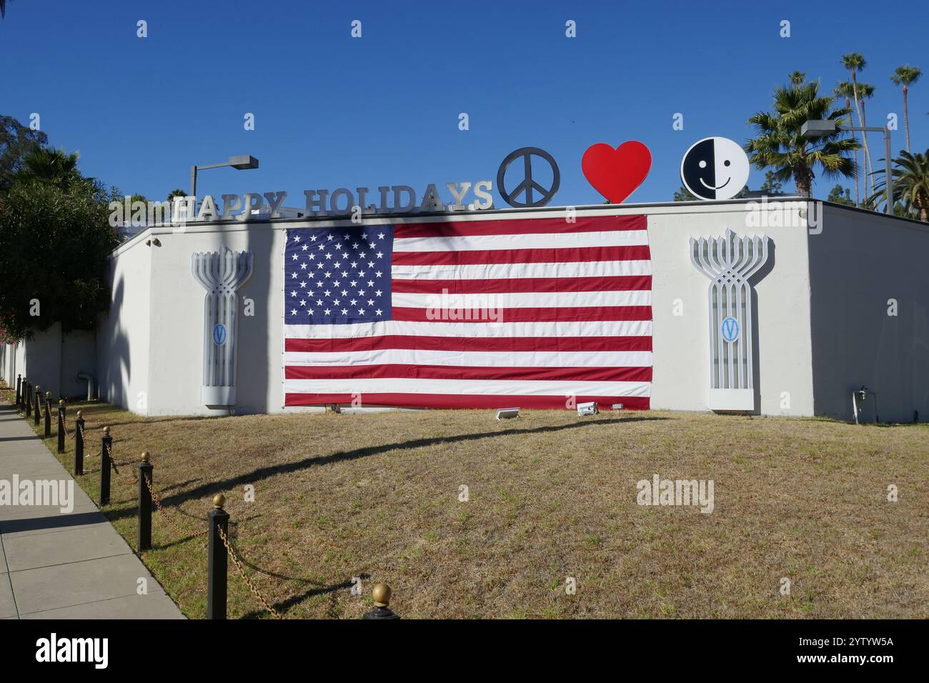 Beverly Hills, California, USA 7th December 2024 American Flag and ...