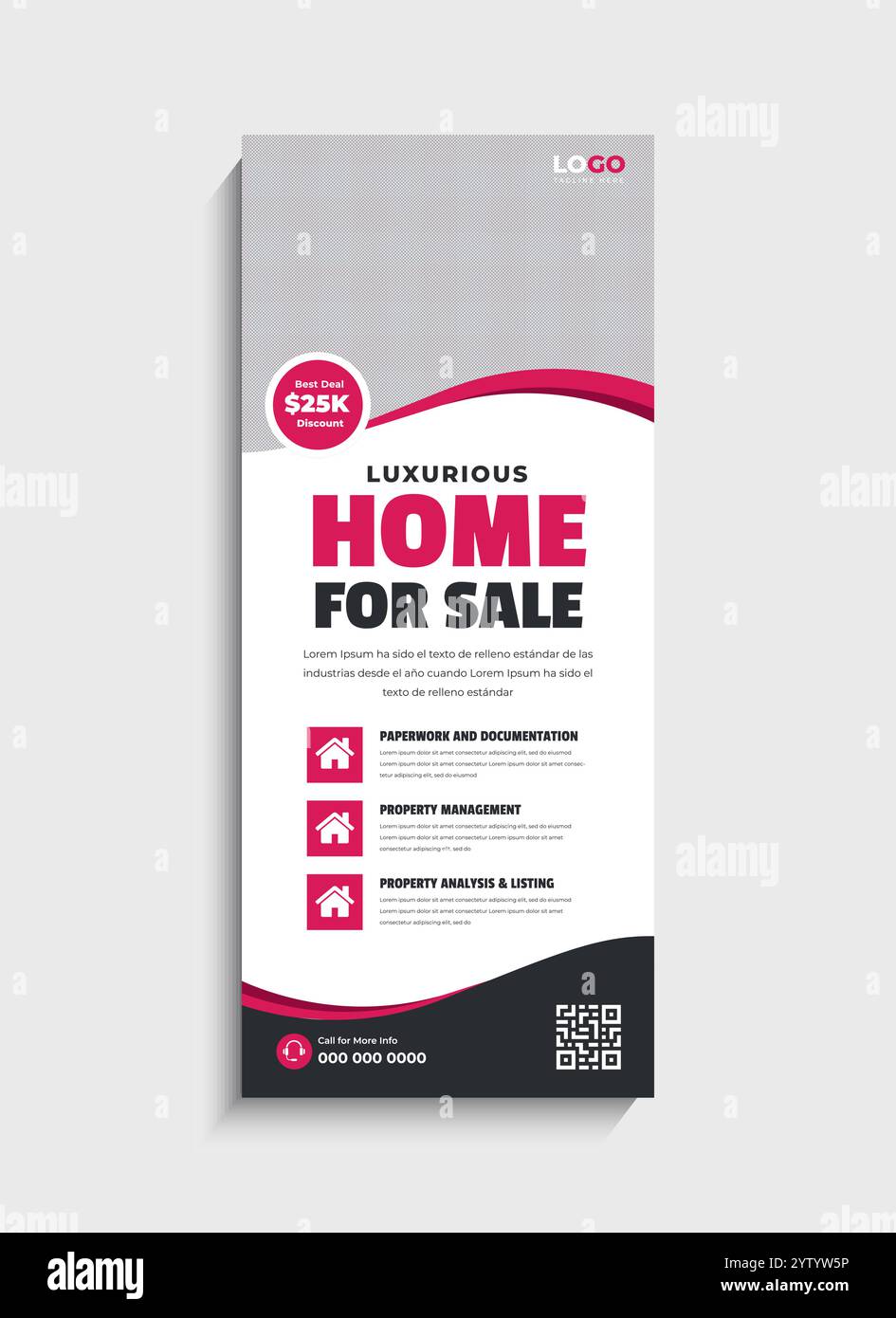 Real Estate standee roll up banner template design Stock Vector Image ...
