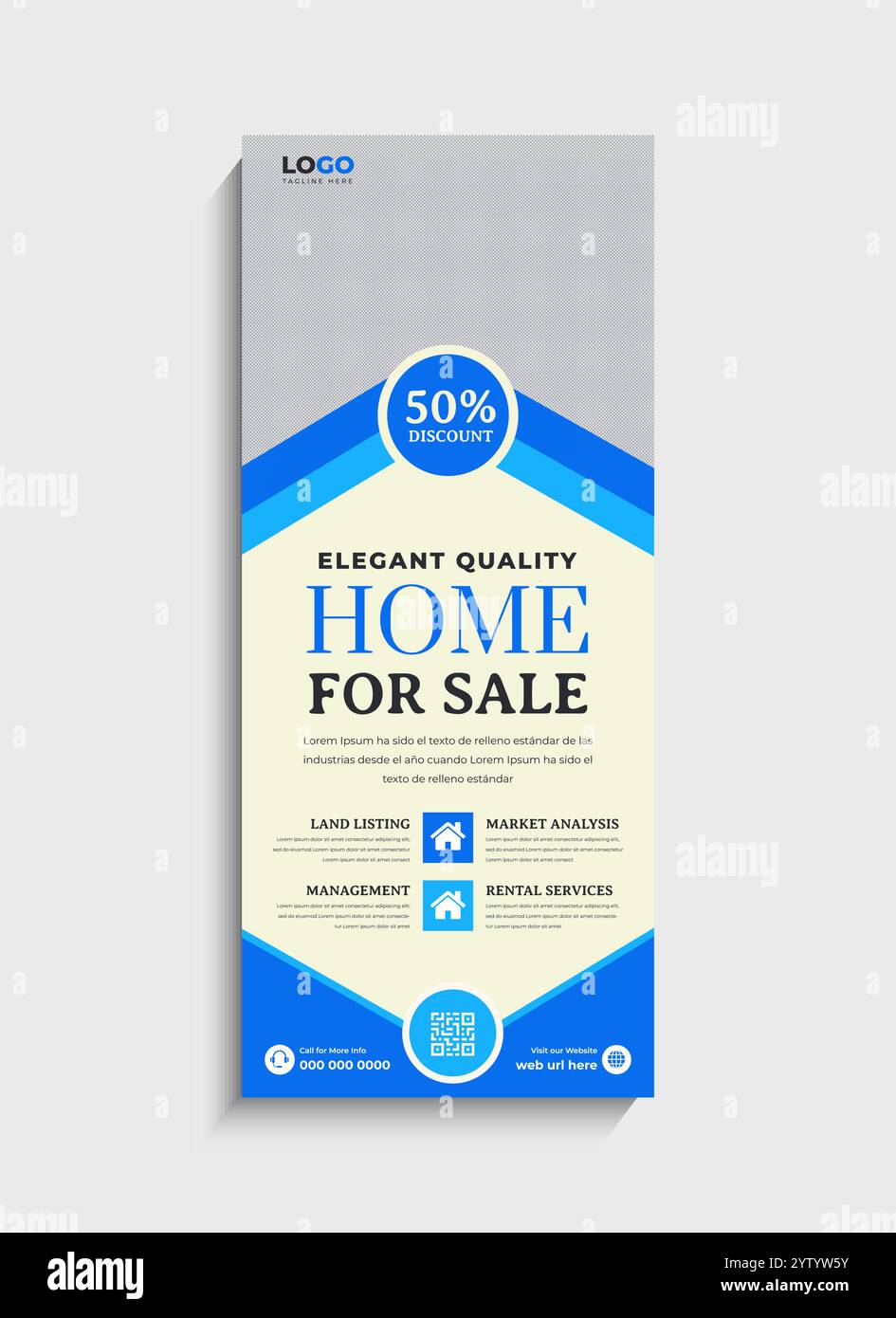 Real Estate standee roll up banner template design Stock Vector Image ...