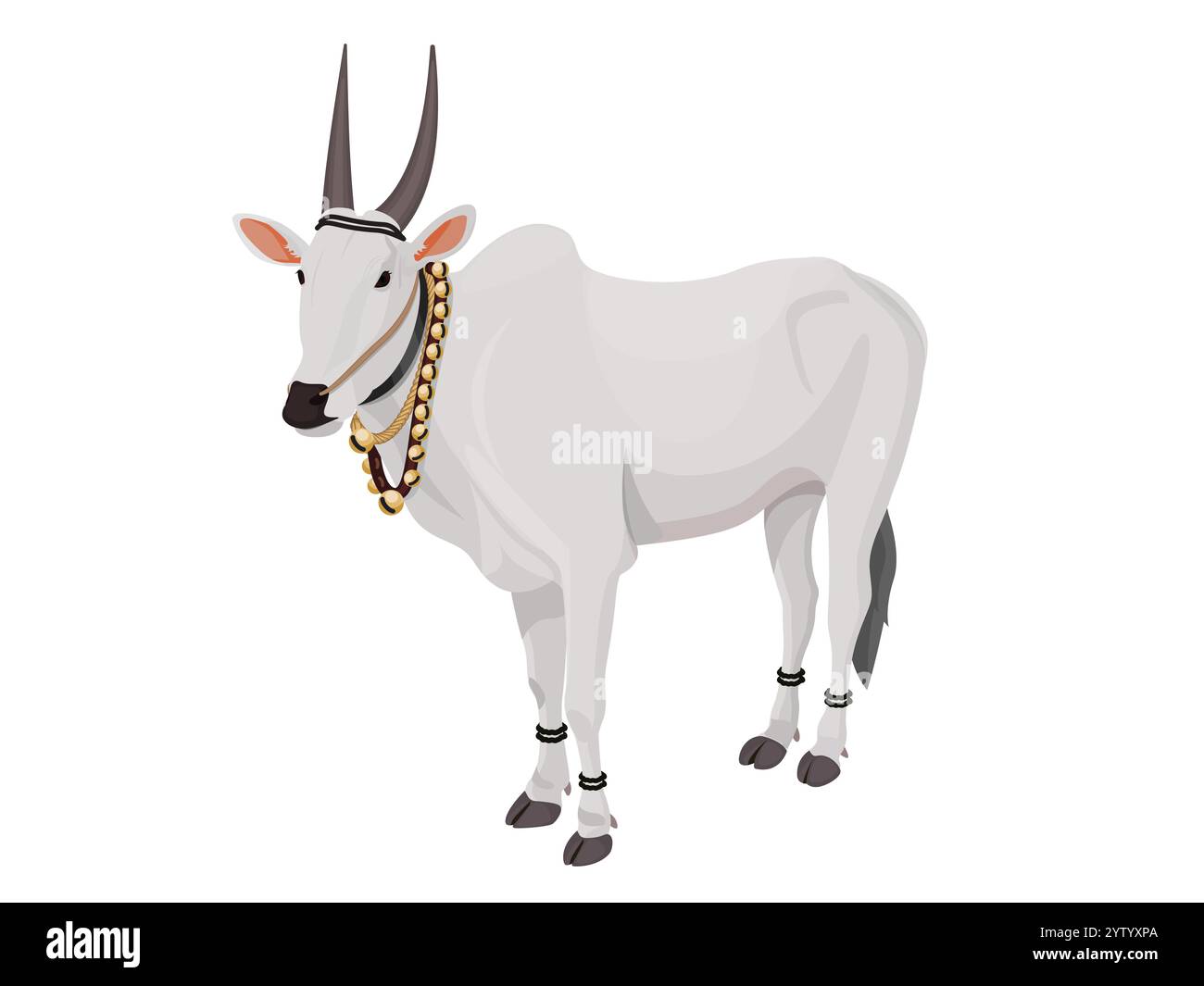 Indian Ox is decorated with various stuff for festivals Stock Vector ...