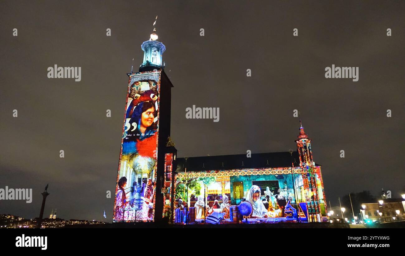 Stockholm, Sweden, December 7, 2024. Art installation dedicated to ...