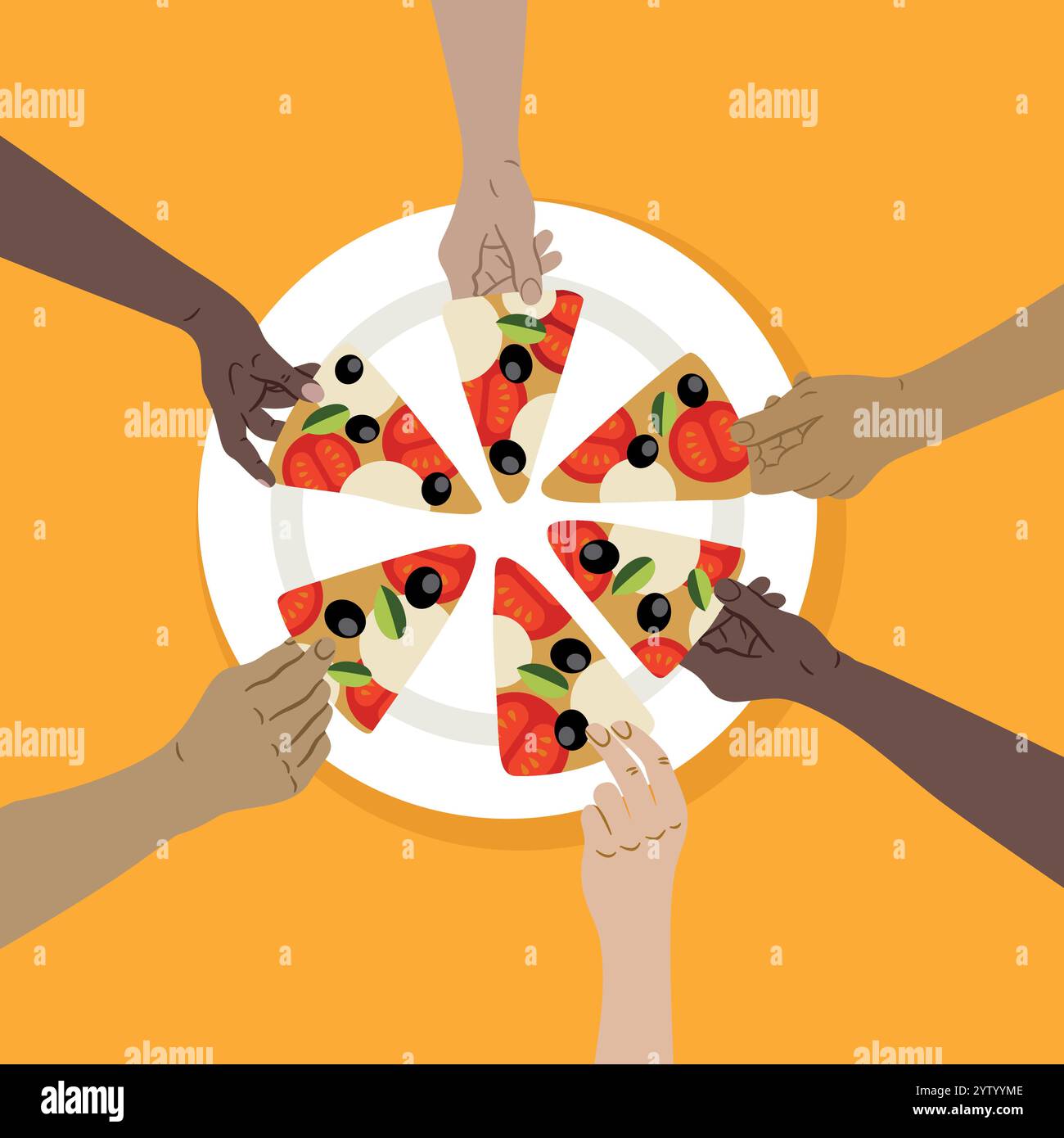 Pizza in plate table food Stock Vector Images - Alamy