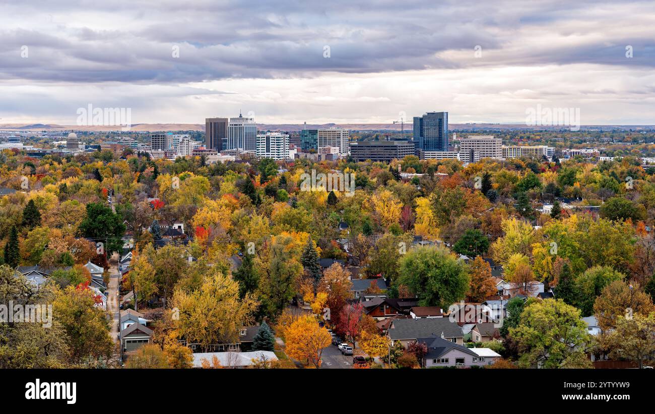 Beautiful little city of Boise Idaho in the fall Stock Photo - Alamy