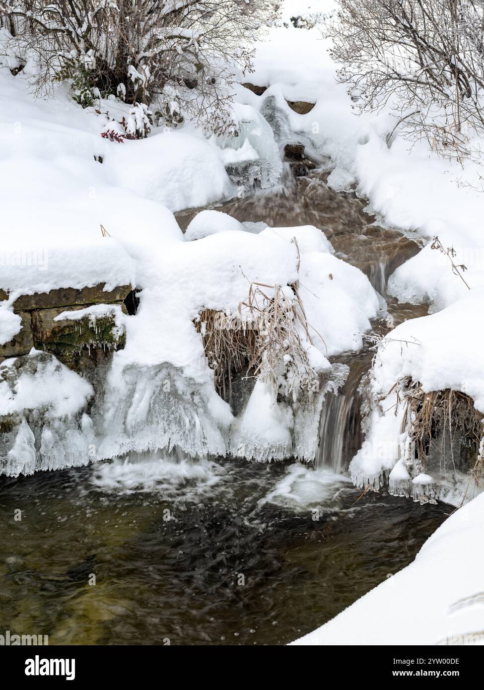Little waterfall in winter hi-res stock photography and images - Alamy