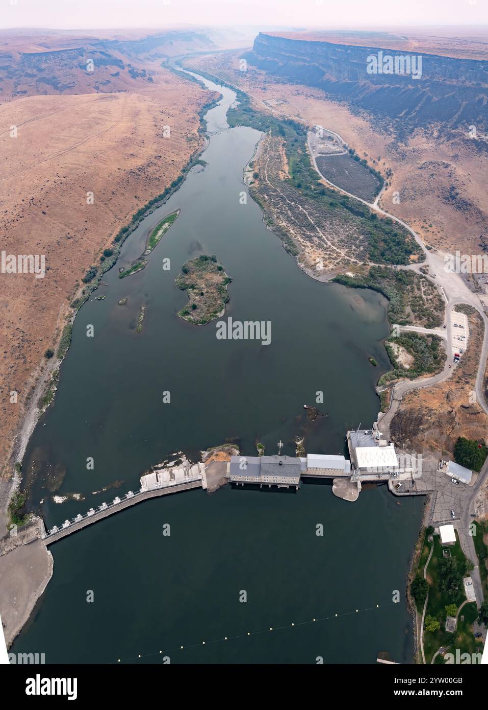 Swan fall Dam and aerial view of Snake River Idaho Stock Photo - Alamy