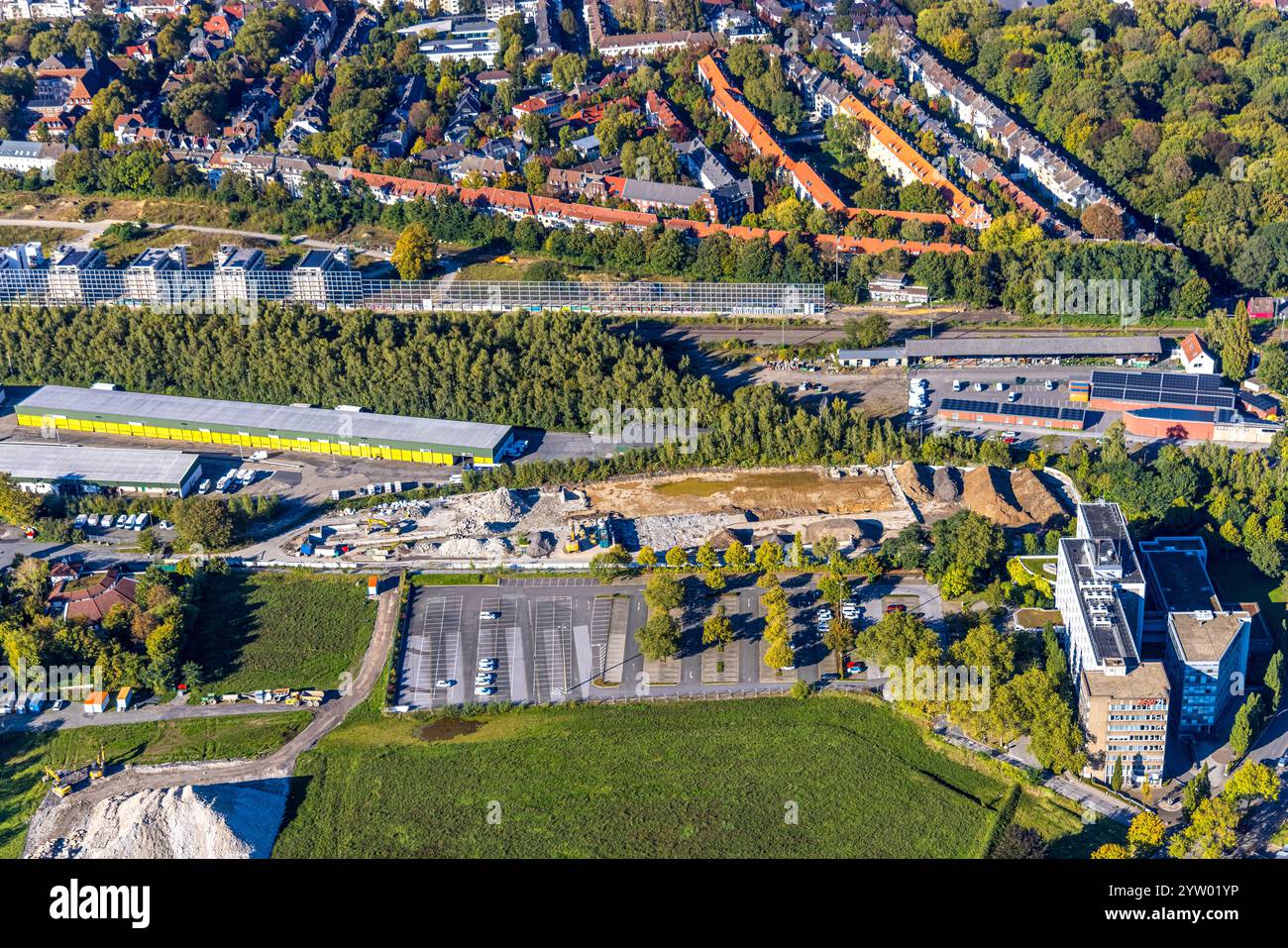 Aerial view, DSW 21 Dortmunder Stadtwerke, Deggingstraße headquarters ...