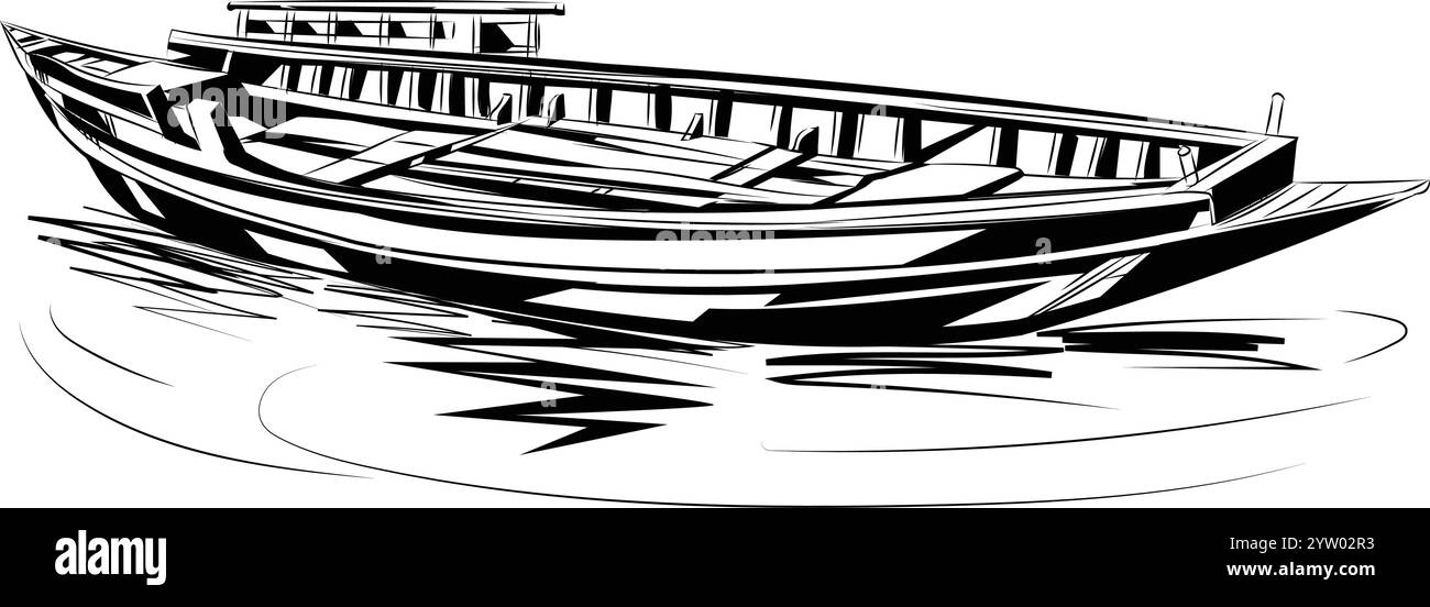 Sandy beach boat in Stock Vector Images - Alamy