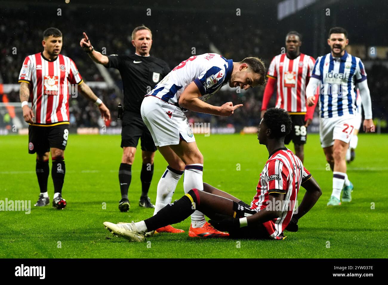 West Bromwich Albion's Jayson Molumby reacts after Sheffield United's ...