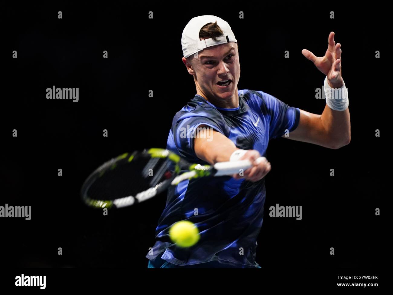 Denmark's Holger Rune during his match against Australia's Alex de ...