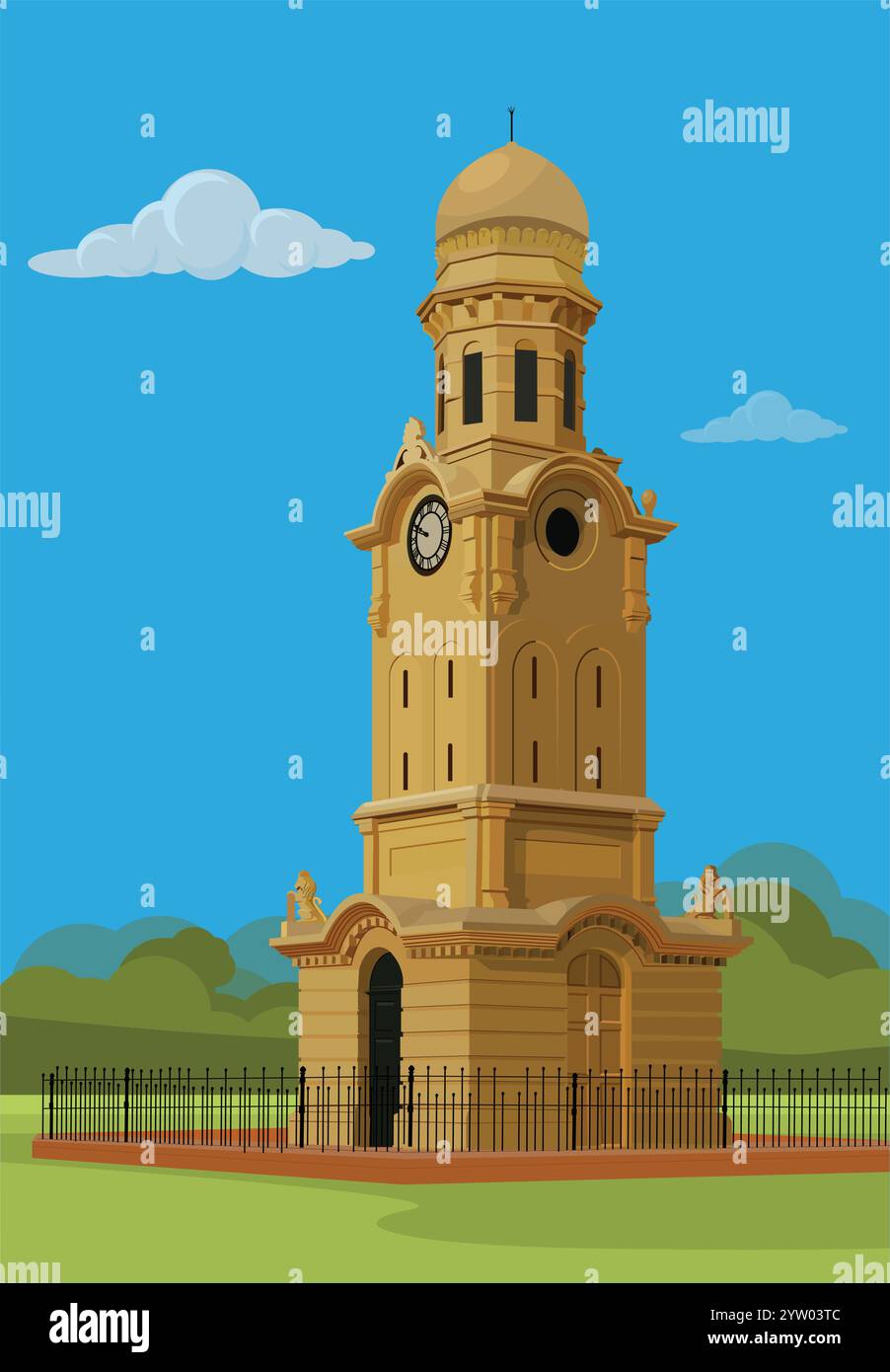 Clock tower vector illustration for your design Stock Vector Image ...