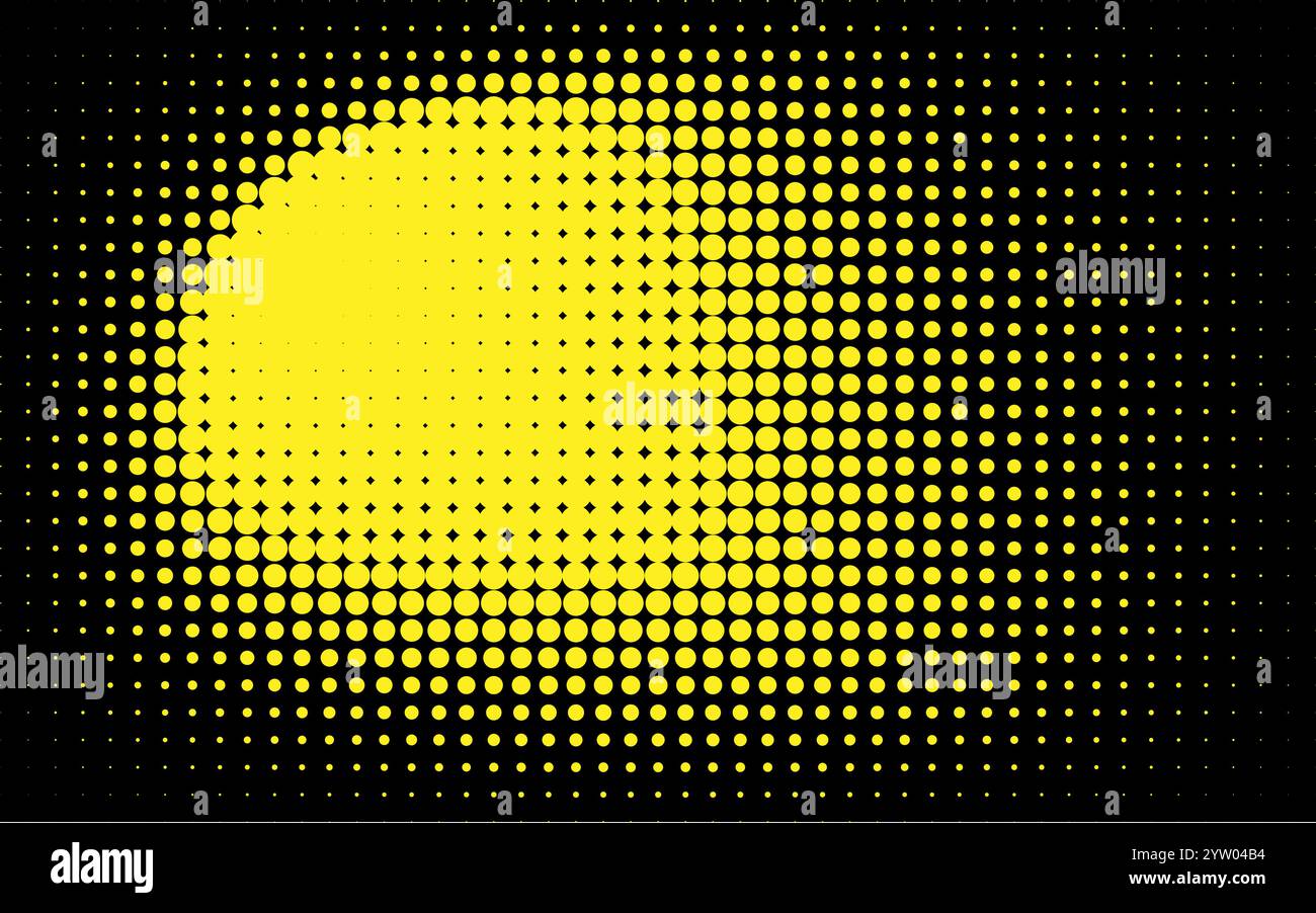 abstract yellow halftone on dark background. Vector illustration Stock ...