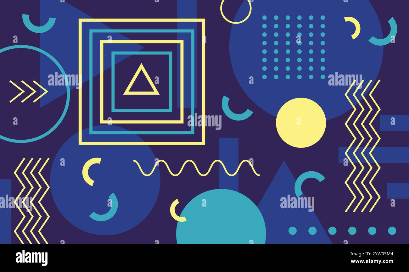 Vibrant geometric shapes and lines create a dynamic and modern abstract ...