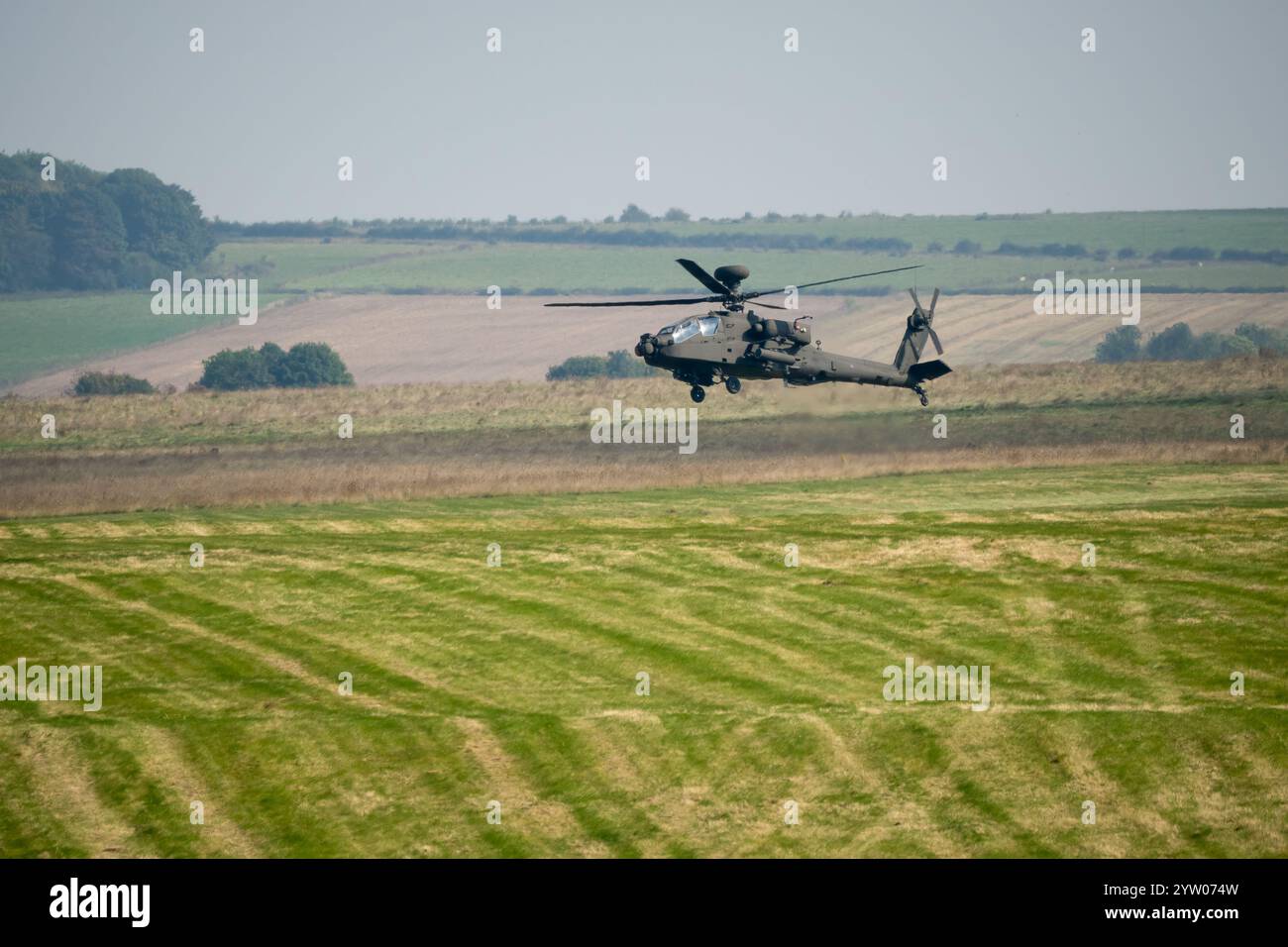 close-up of a British army Boeing Apache Attack helicopter gunship AH2 ...