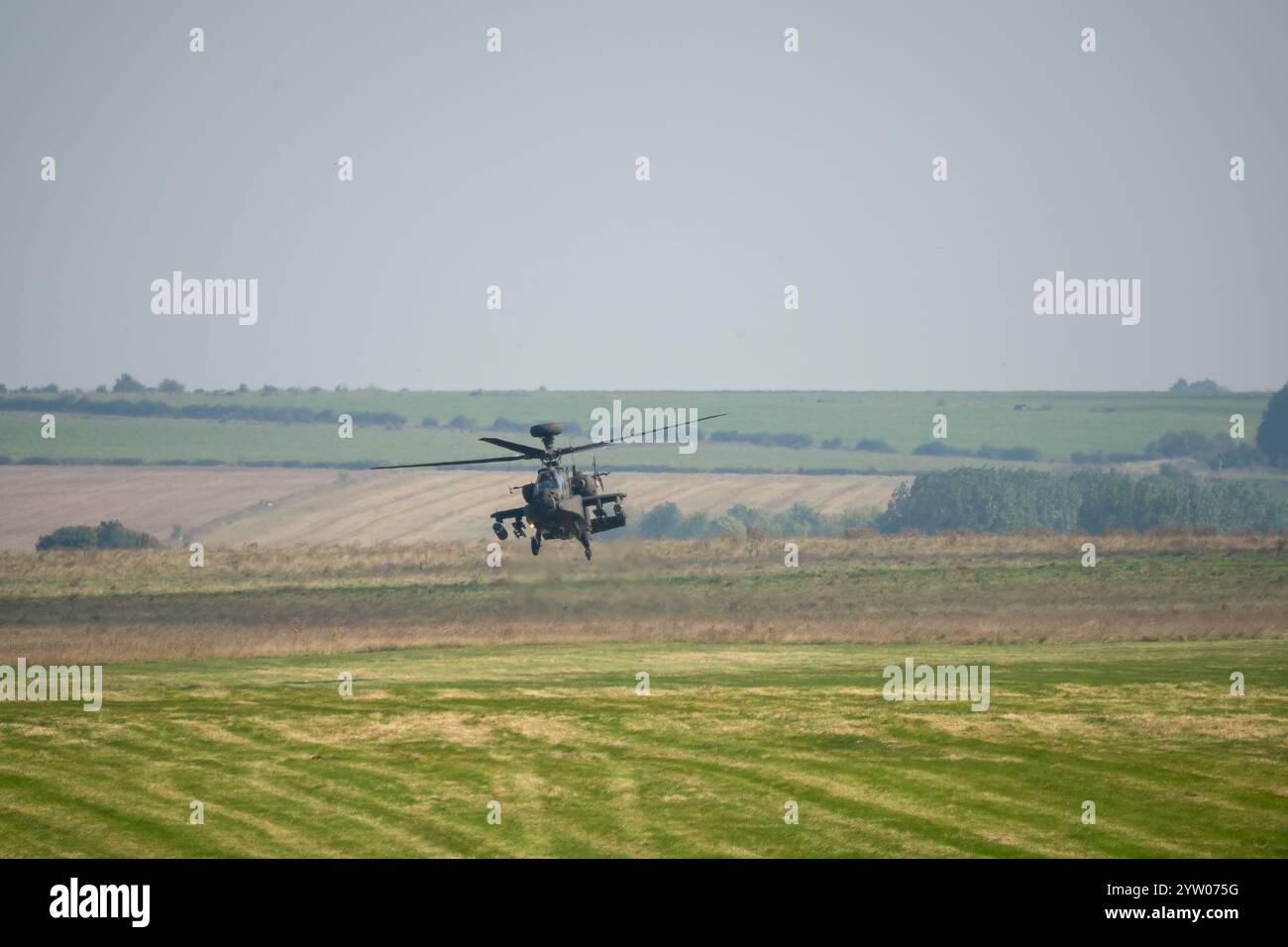close-up of a British army Boeing Apache Attack helicopter gunship AH2 ...