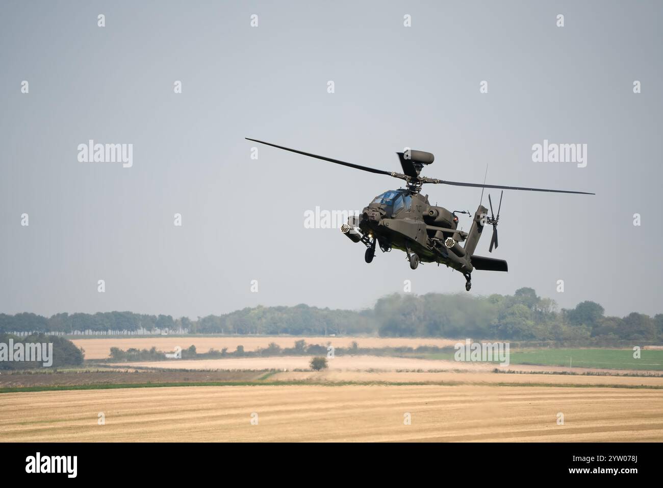close-up of a British army Boeing Apache Attack helicopter gunship AH2 ...