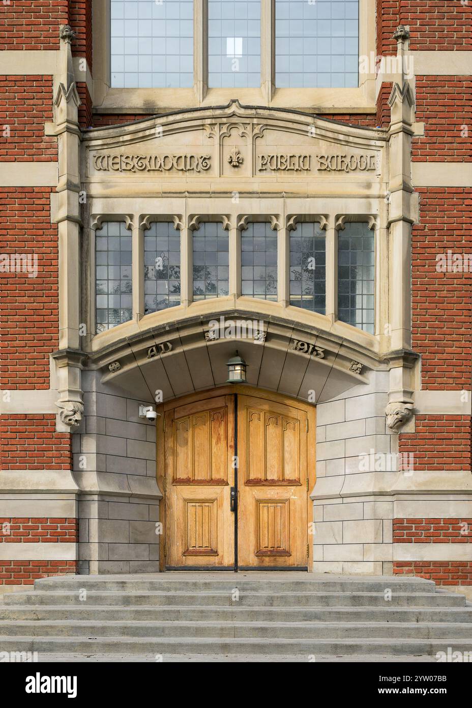 Exterior of historic Westmount Junior High School (built in 1913) at ...