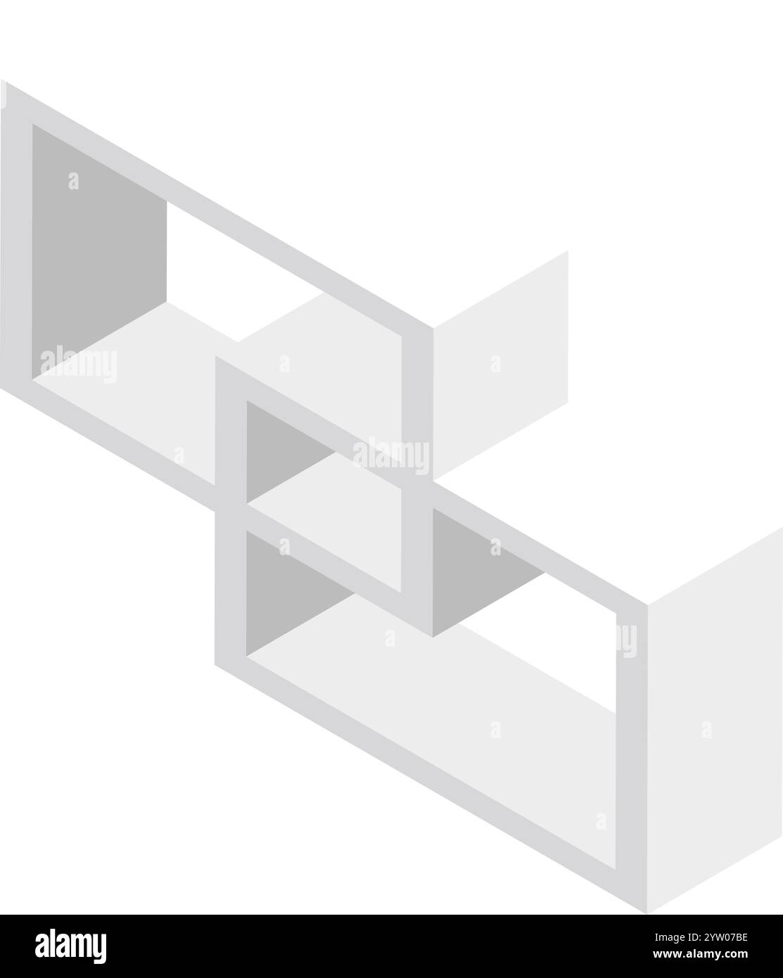 Modern interlocking white shelves creating a stylish storage solution ...